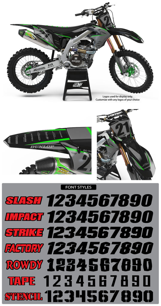 Kawasaki Factory Graphic Kit Grey – MX Graphics